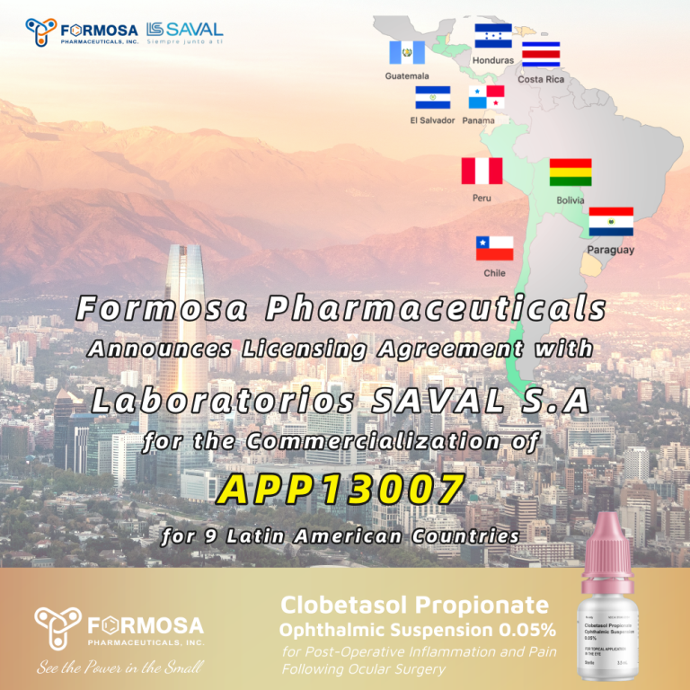 Formosa Pharmaceuticals and Saval Corporation Announce Licensing ...